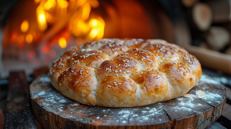 Bread Baked in a Wood-fired Oven Stock Photo - Image of warm, breakfast ...