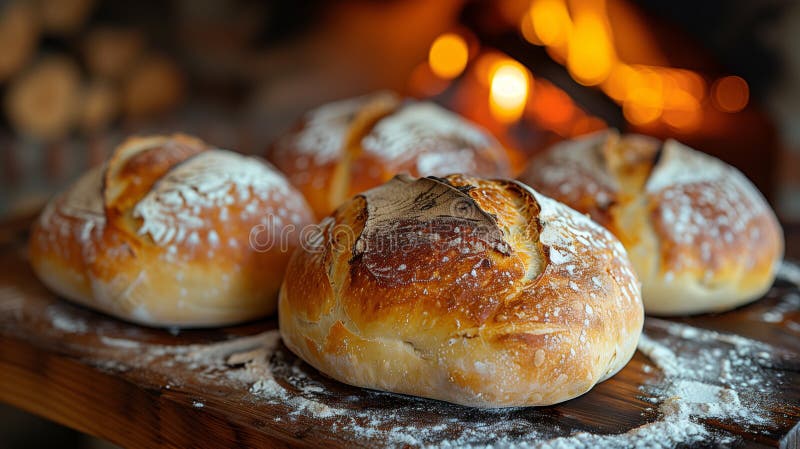 Bread Baked in a Wood-fired Oven Stock Photo - Image of fresh, tasty ...