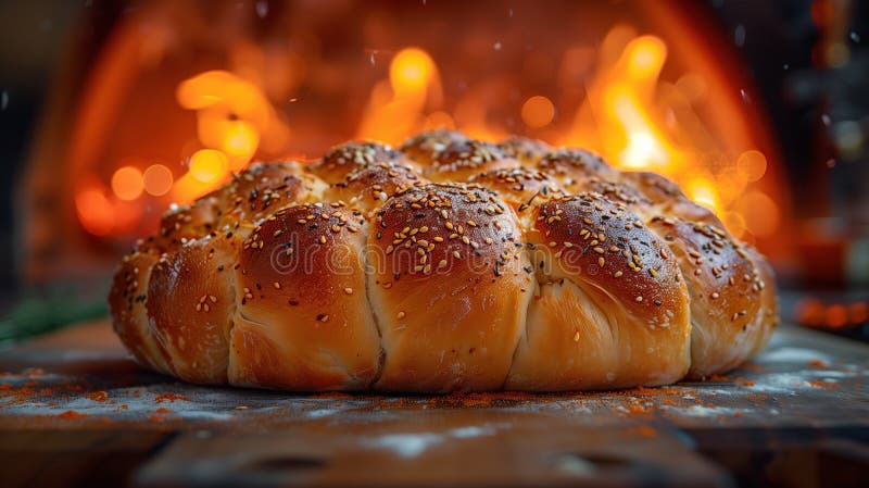 Bread Baked in a Wood-fired Oven Stock Photo - Image of bakery, heat ...
