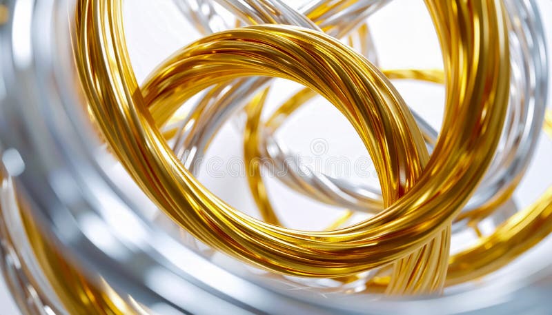 Dynamic Abstract Loops of Gold and Silver Metallic Wires Interlocking ...