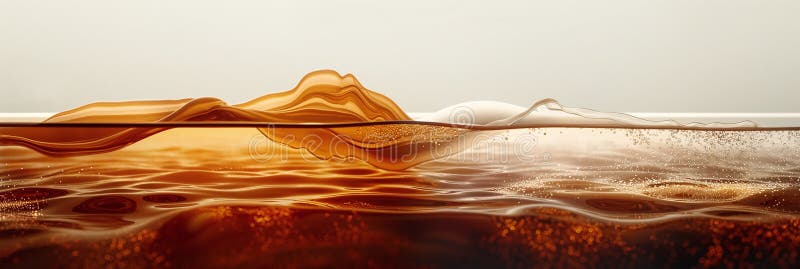 Close-up of Dynamic Coffee Waves with Rich Foam and Bubbles on Freshly ...