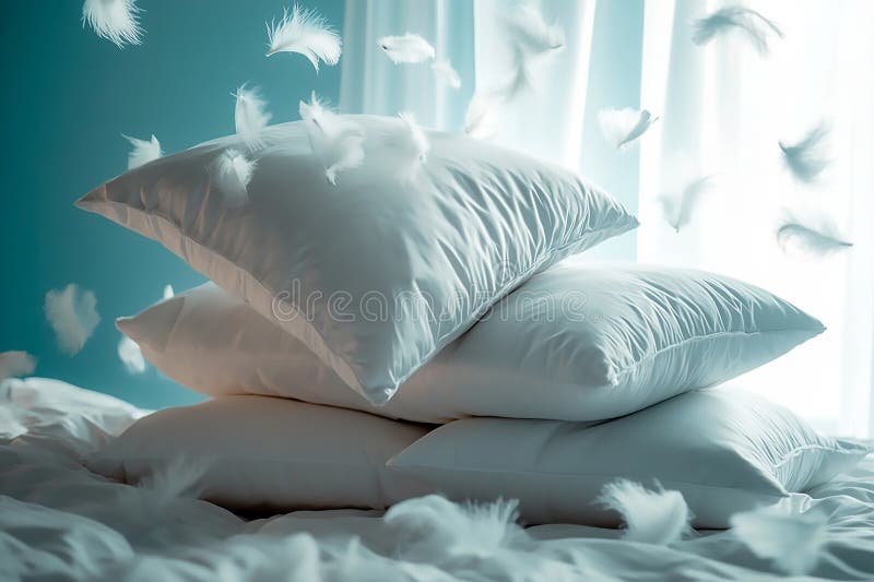 Pillows and Feathers Flying after a Playful Pillow Fight Celebration ...