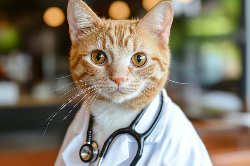 The Image Was Generated by AI Using a Cartoon Character of a Cat Doctor ...