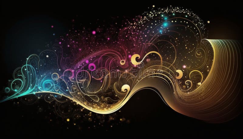 Colorful Sound Effect Wallpaper Generative AI Stock Illustration ...