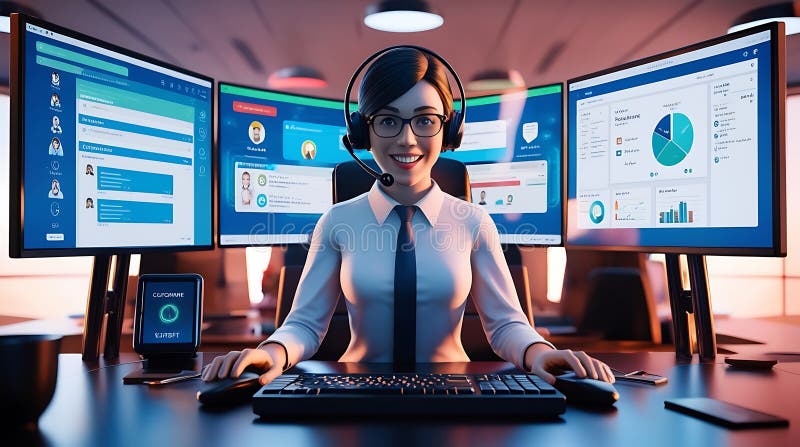Design a Stunning 3D Visualization of a Call Center Representative for ...