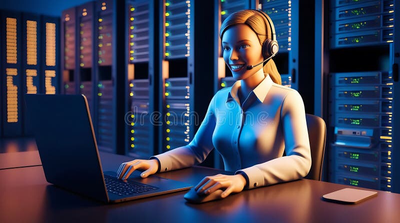 Transforming 2D Call Center Representation into Engaging 3D Image Stock ...