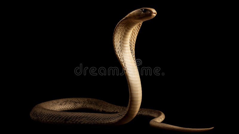 A Cobra is Searching for Prey Against a Dark Background. Desktop ...