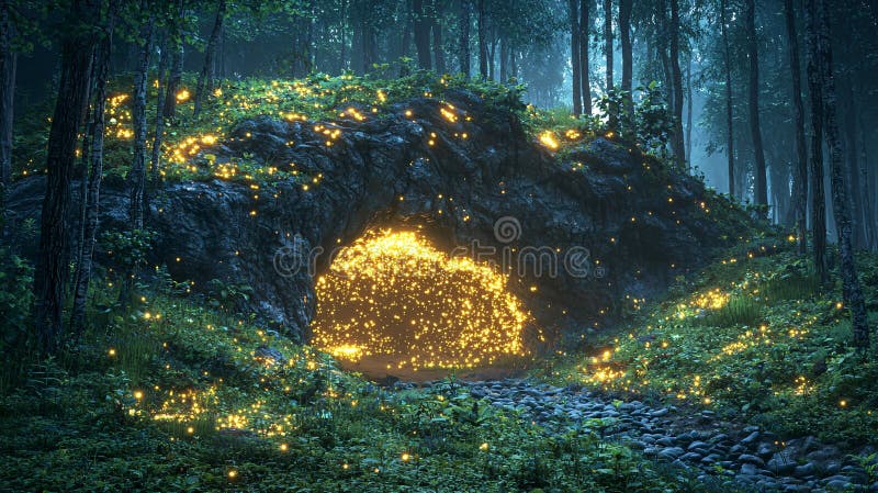 Firefly Forest Dream Cave Stock Photos - Free & Royalty-Free Stock ...