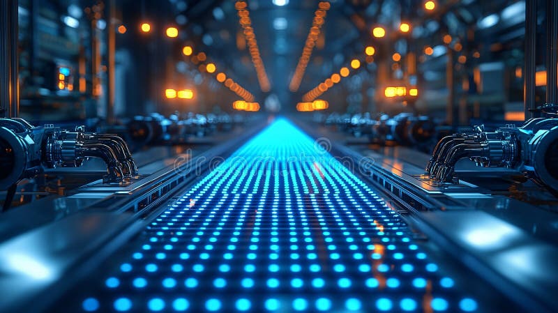 Future Technological Sense Industrial Assembly Line Stock Photo - Image ...