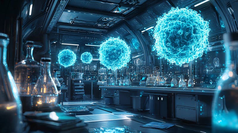 Future Technology Laboratory Stock Photo - Image of particle, sense ...