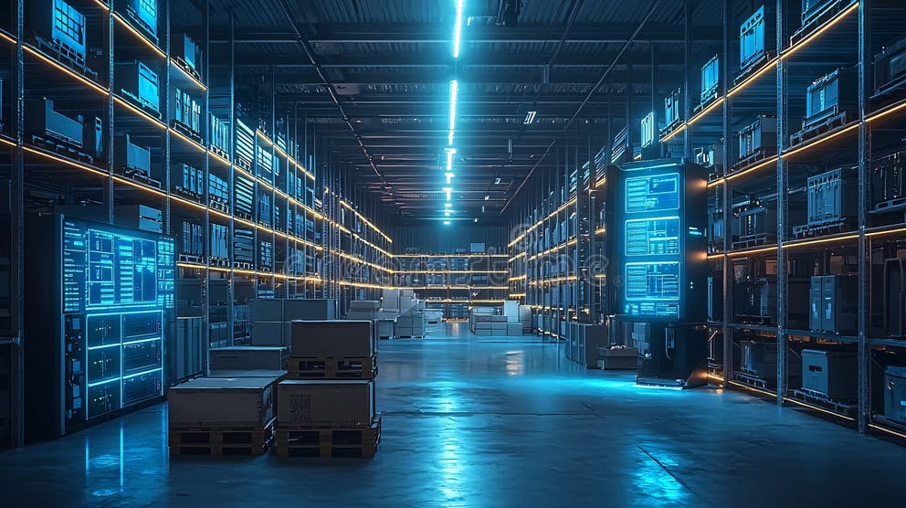 Intelligent warehouse stock image. Image of management - 373881537