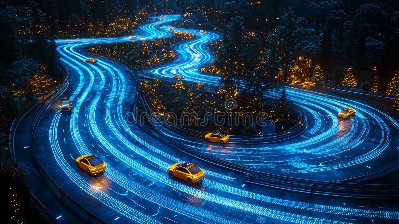 Night Highway Vehicle Smooth Track Stock Image - Image of night ...