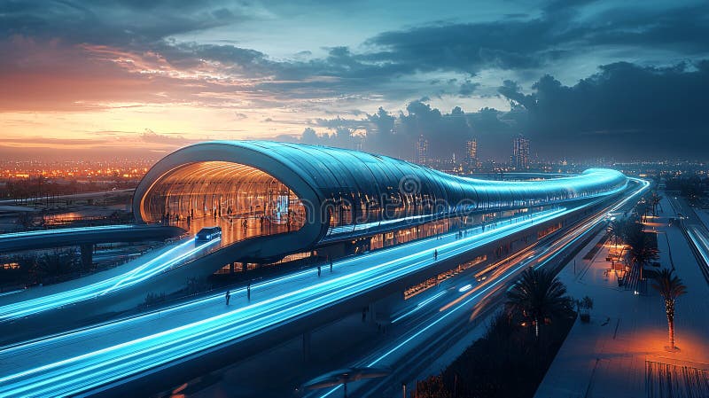 Rail Transit with a Sense of Future Technology Stock Photo - Image of ...