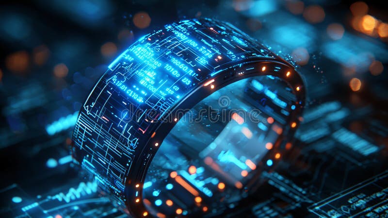 Science fiction smart ring stock photo. Image of blue - 373883468
