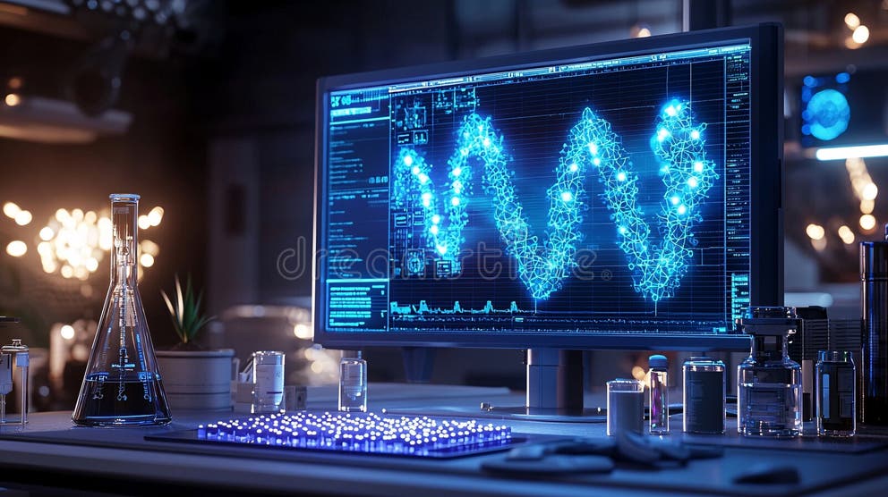 Science and Technology Laboratory Computer Screen Data Stock Image ...