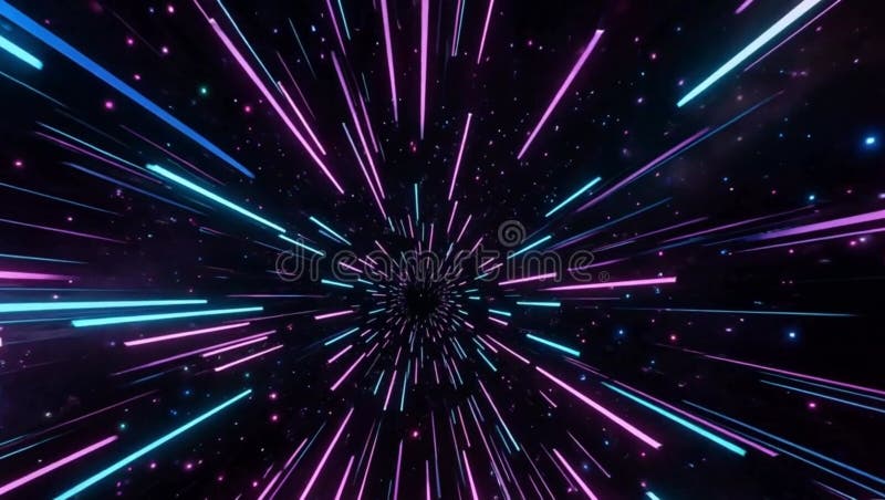 Colorful Fireworks Background, Warp Speed Space Travel - Futuristic ...