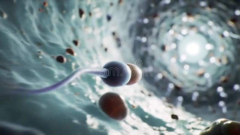 3D Animation of Sperm Cell Swimming Toward Egg – Fertilization Process ...