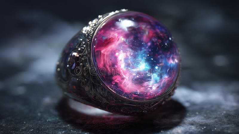 Cosmic Portal Ring Surrounded by Swirling Nebula Stock Illustration ...