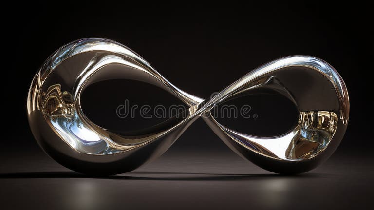 Hyper-Realistic Liquid Chrome Infinity Sculpture Stock Illustration ...