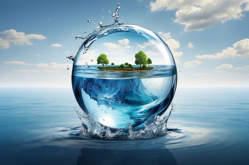 An Image of Water Awareness and Sustainability Stock Illustration ...