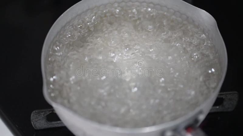 Water Boiling in Glass Pot at Gas Stove Stock Footage - Video of energy ...