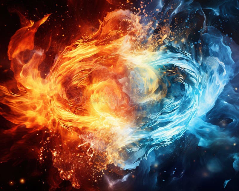 Water and Fire Fighting is a Concept. Stock Illustration - Illustration ...