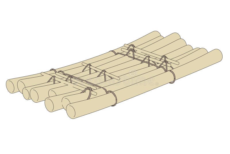 Cartoon man on raft stock illustration. Illustration of render - 30747853