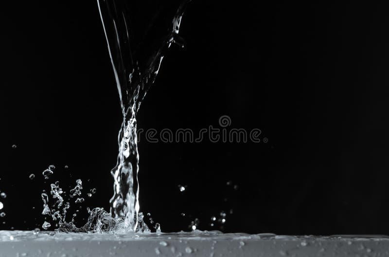 Image of Water Splashing in the Dark Stock Image - Image of vertical ...