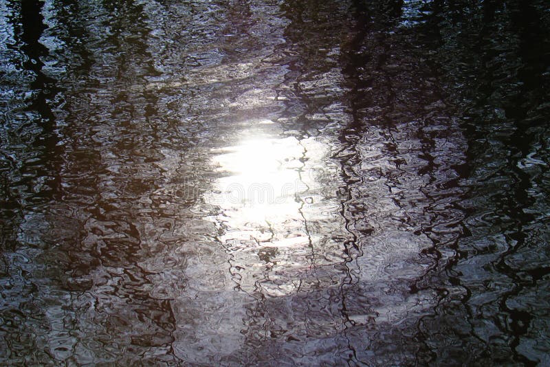 The Image Water Texture with Reflection of the Sun Stock Image - Image ...