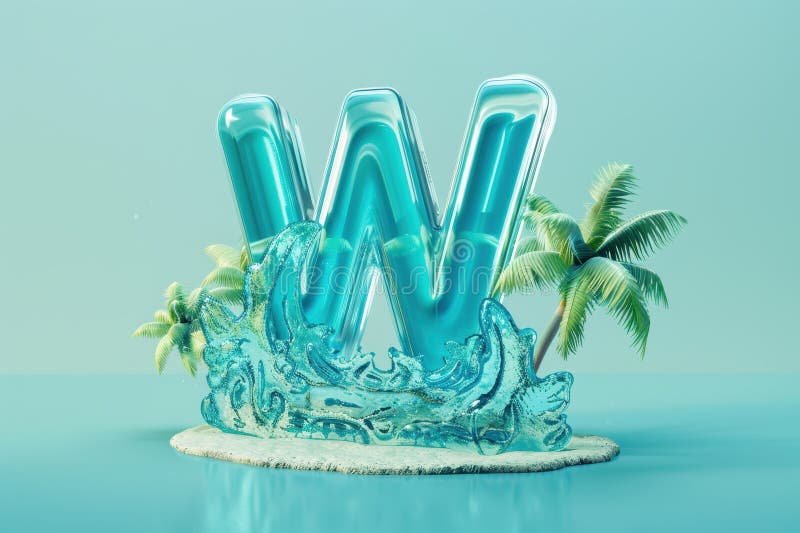 The Image is a Water Theme with the Letters W in the Middle with ...