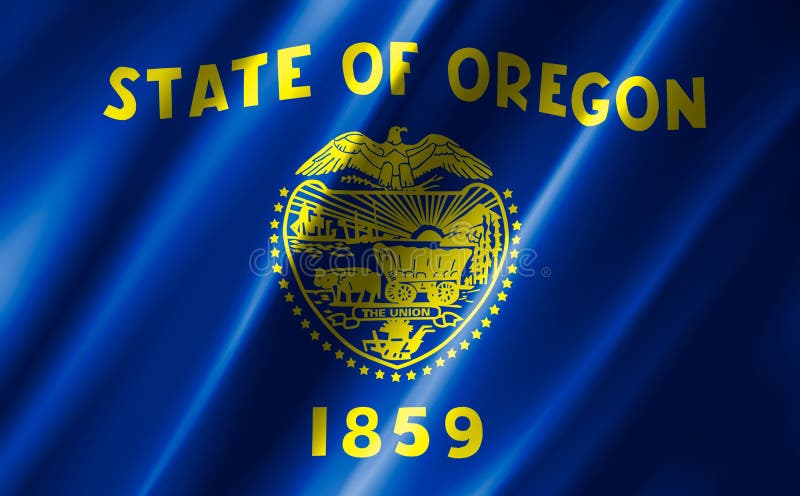 Image of the Waving Flag American State Oregon 3D Rendering Stock ...