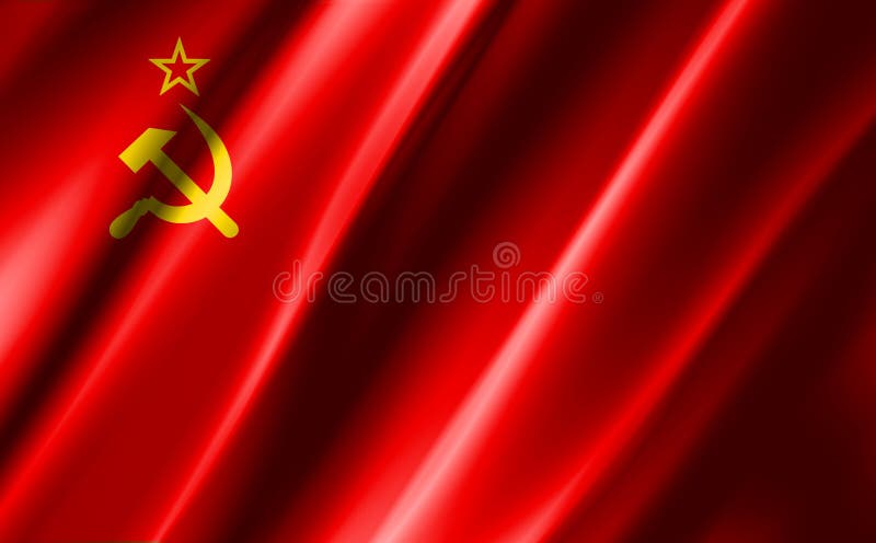 Image of a Waving Soviet Union Flag. Stock Illustration - Illustration ...