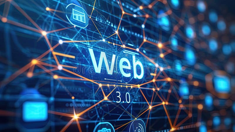 An Image of the Web 3.0 Technology and Concept. Blockchain, Meta, Big ...