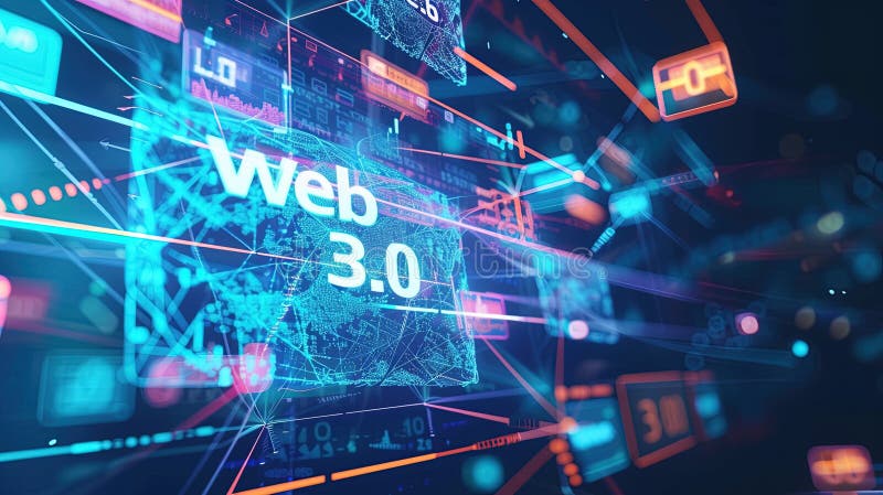 An Image of the Web 3.0 Technology and Concept. Blockchain, Meta, Big ...