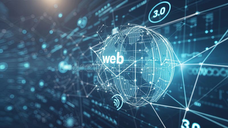 An Image of the Web 3.0 Technology and Concept. Blockchain, Meta, Big ...