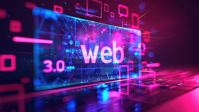 An Image of the Web 3.0 Technology and Concept. Blockchain, Meta, Big ...