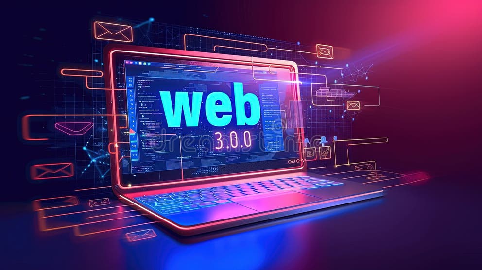 An Image of the Web 3.0 Technology and Concept. Blockchain, Meta, Big ...