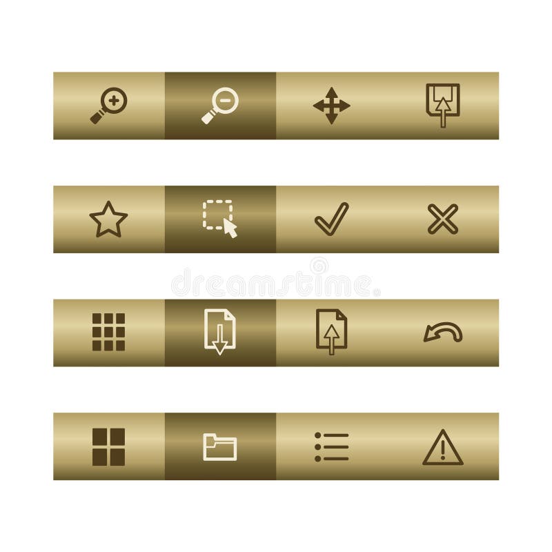 Image Web Viewer Icons on Bronze Bar Stock Vector - Illustration of ...