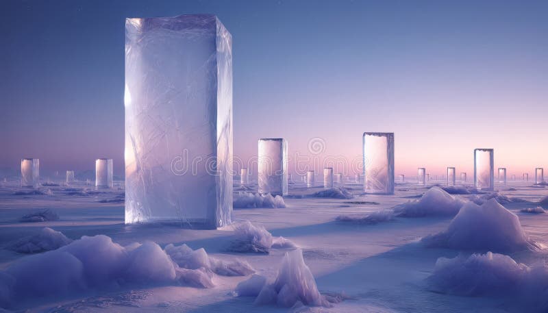 Arctic Ice Prisms stock illustration. Illustration of futuristic ...