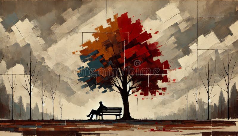 Surreal Shadows Under the Tree Stock Illustration - Illustration of ...