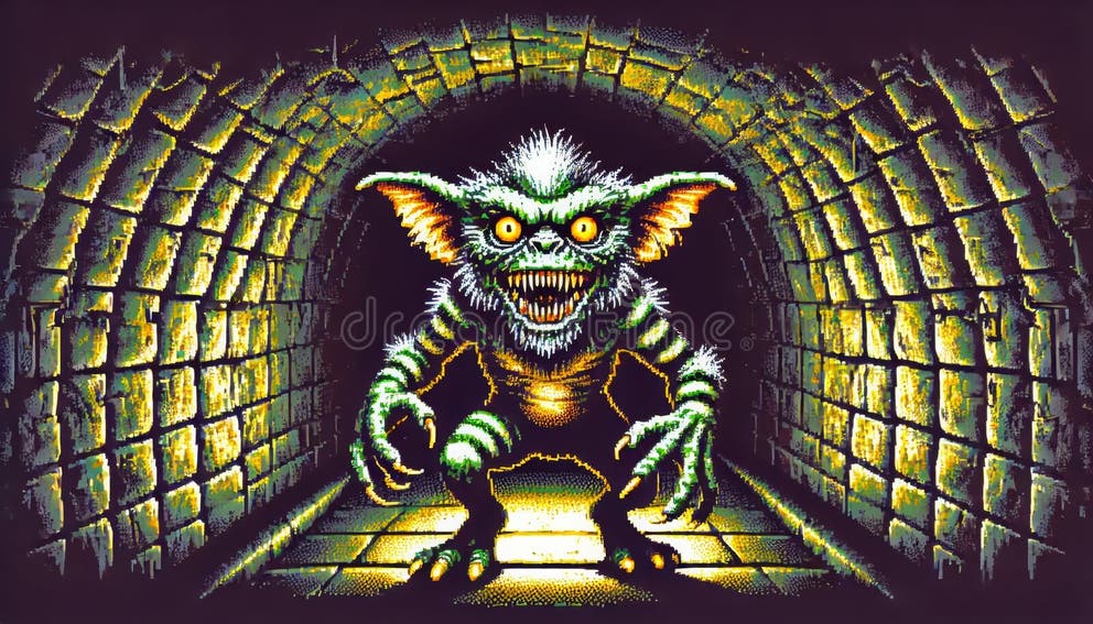 Terrifying Goblin Haunting Underground Tracks Stock Illustration ...