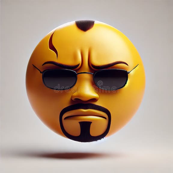 A Harsh Emoji with a Scar, Beard and Glasses. the Hero from the Movie ...