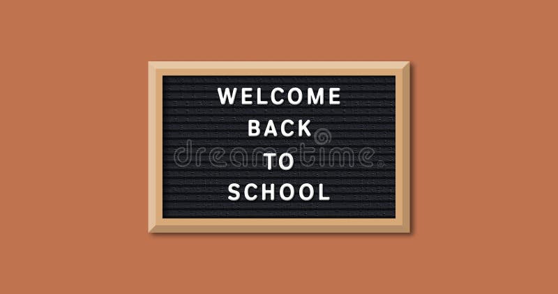 Image of Welcome Back To School on Board Over Orange Background Stock ...
