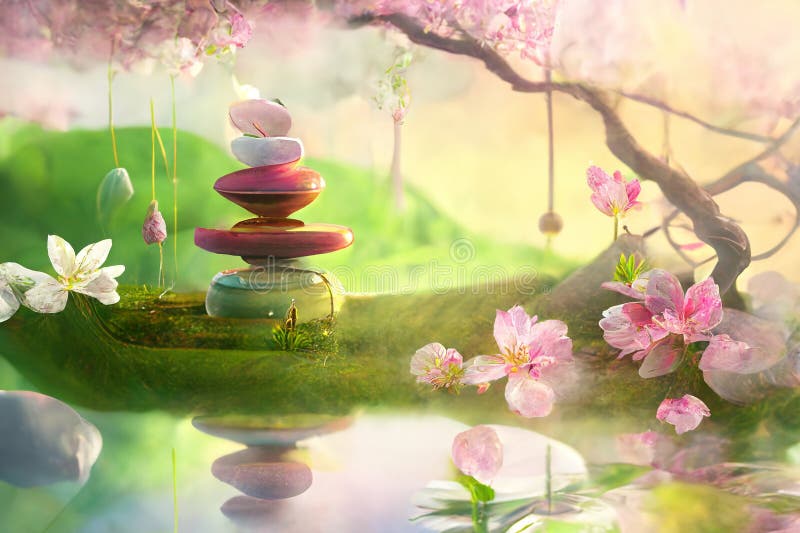 An Image of Wellness with a Spring Theme Stock Illustration ...