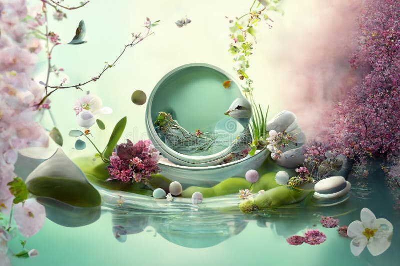 An Image of Wellness with a Spring Theme Stock Illustration ...