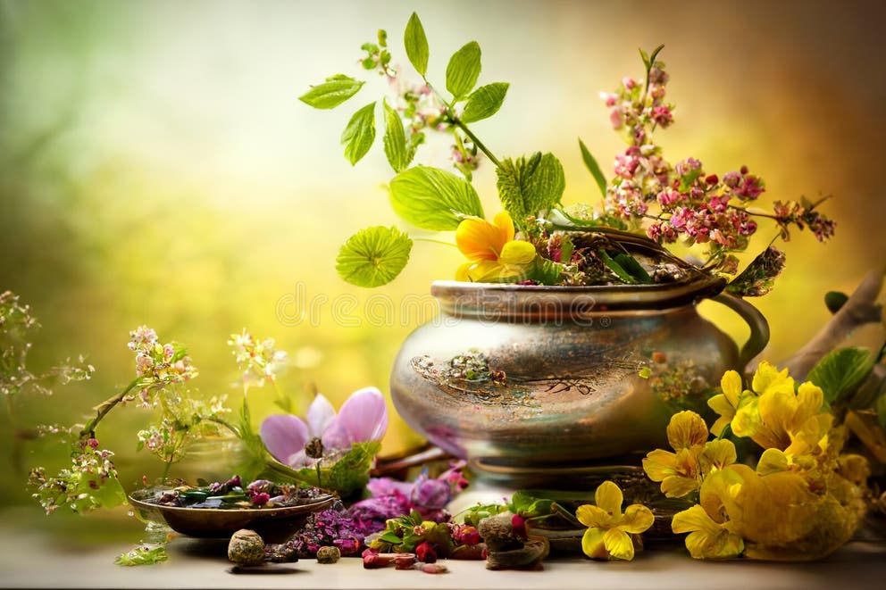 An Image of Wellness with a Spring Theme Stock Illustration ...