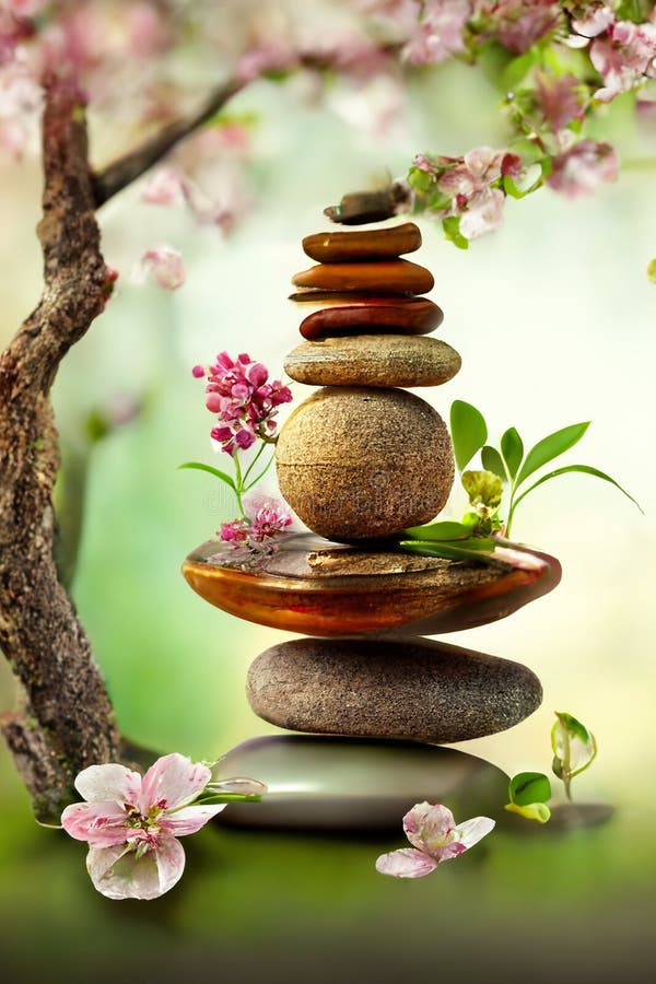 An Image of Wellness with a Spring Theme Stock Illustration ...