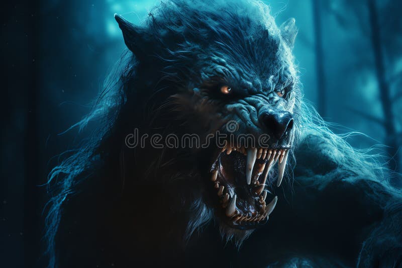 Man Transforming into Werewolf Big Full Moon Illustration Stock ...