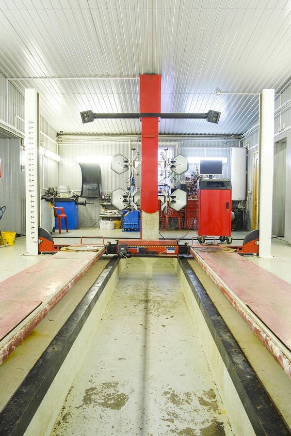 Wheel Alignment Equipment on a Car Wheel Stock Photo - Image of lift ...