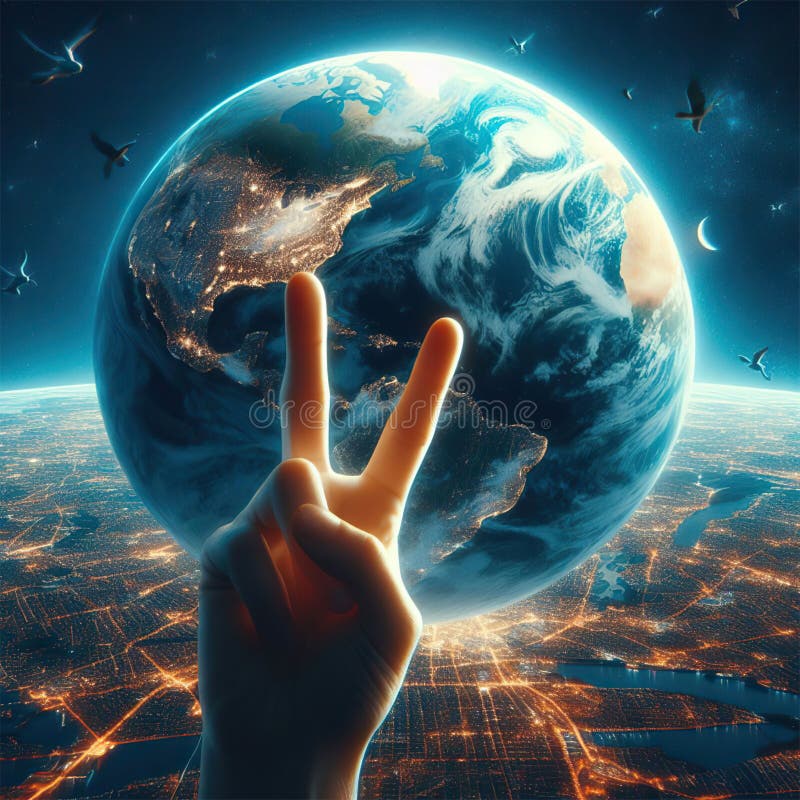 Image in Which All Humanity on Earth Lives in Peace. Peace Around the ...